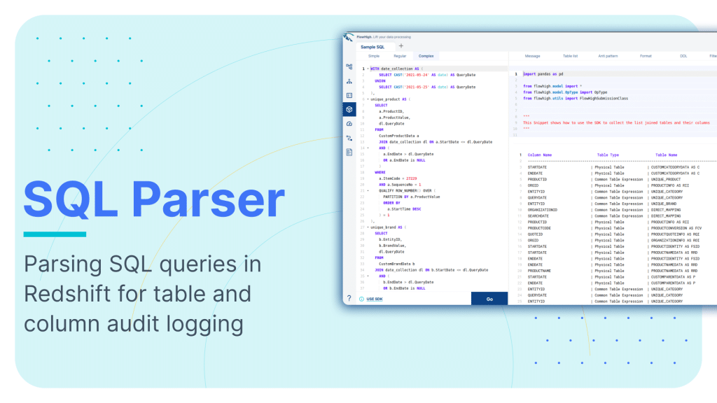 Parsing Sql Queries In Redshift For Table And Column Audit Logging