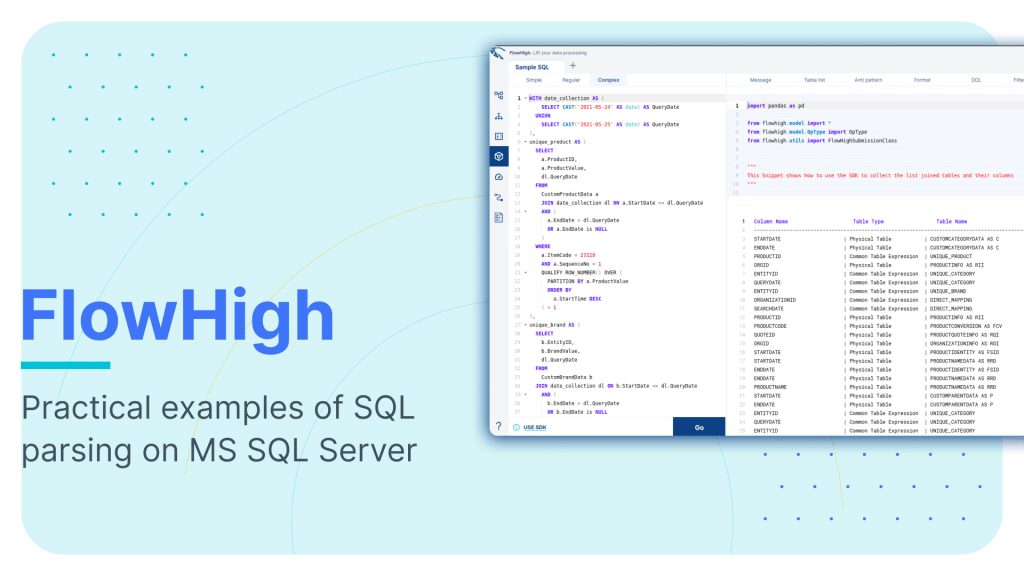 Parsing SQL queries in MS SQL Server Parsing SQL queries in MS SQL Server