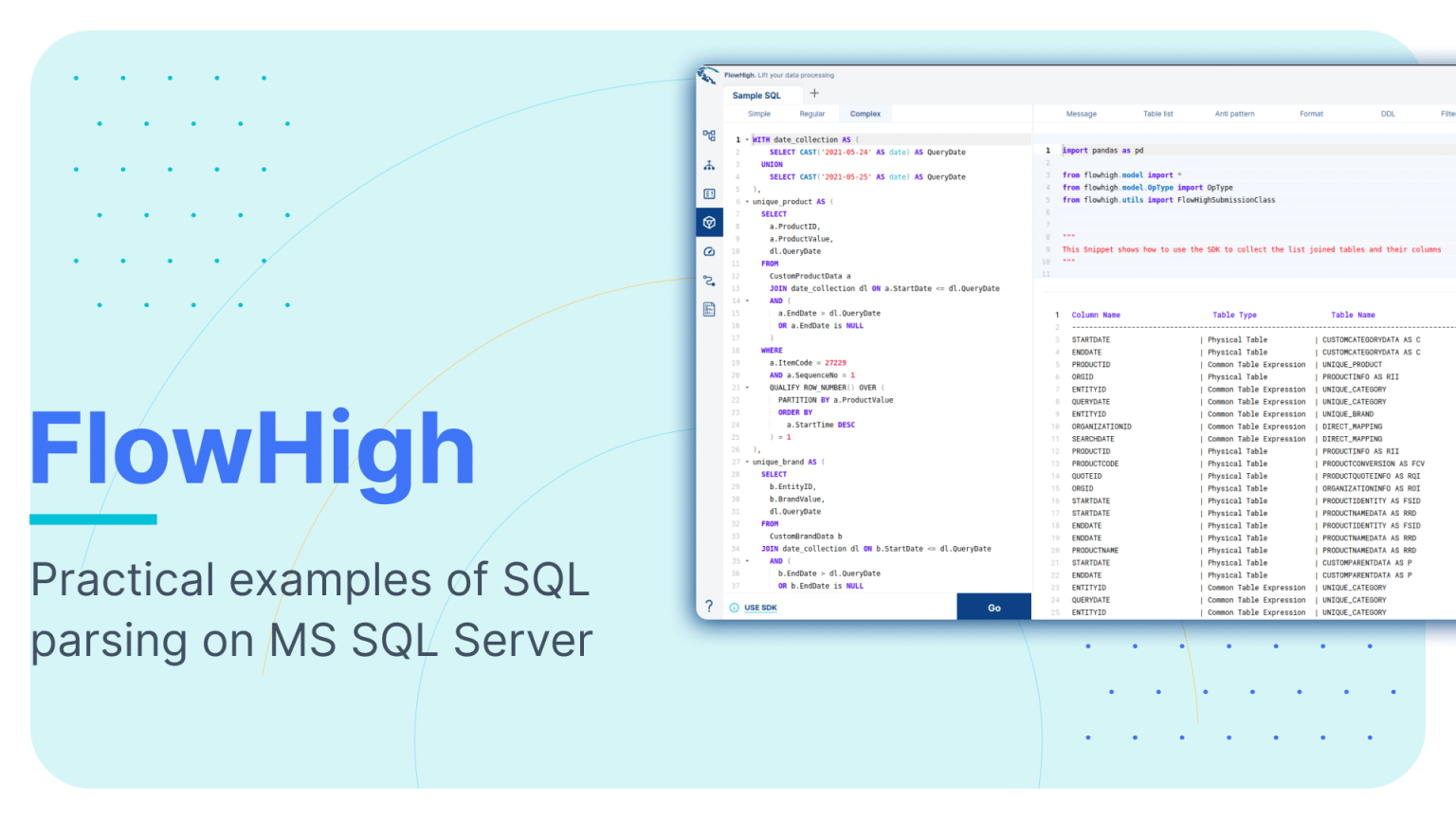 Parsing SQL queries in MS SQL Server