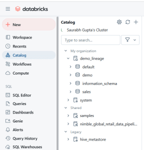 Databricks Data Lineage - API, Tables, Unity Catalog